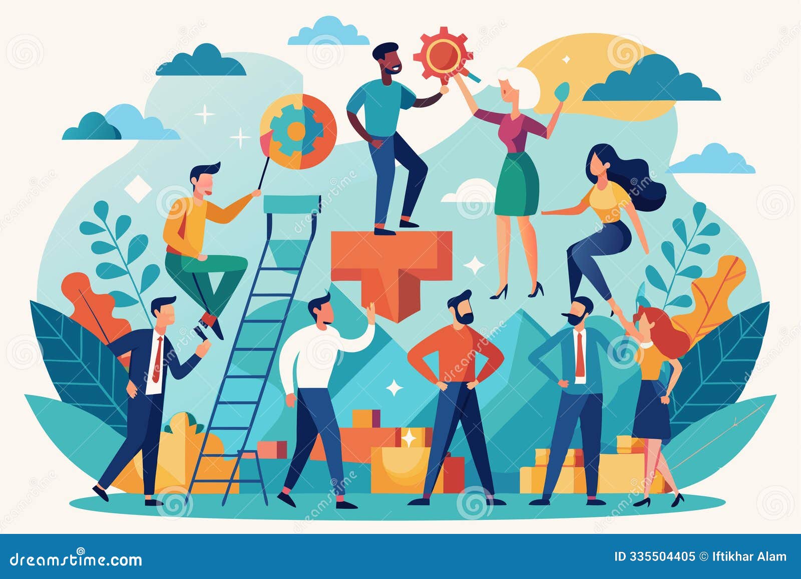 Team Members Engage in Problem-solving Activities, Sharing Ideas and ...