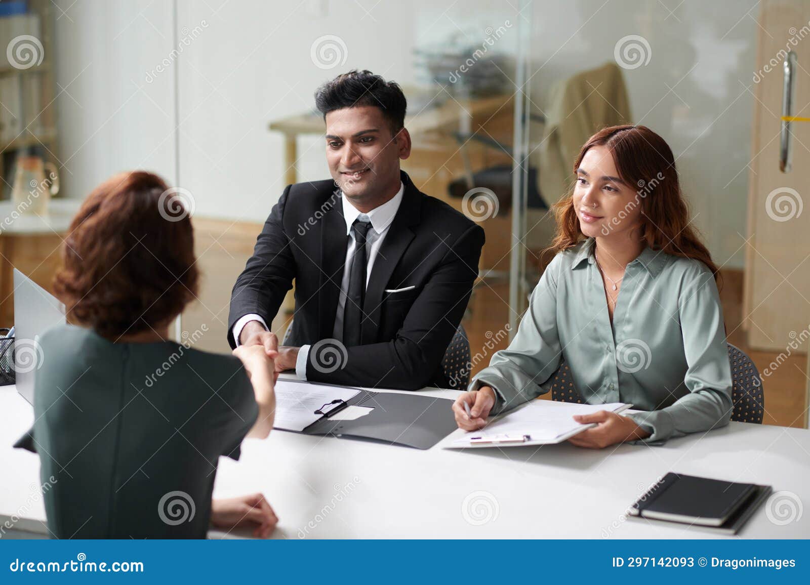 Team Members Talking To Applicant Stock Image - Image of professional ...