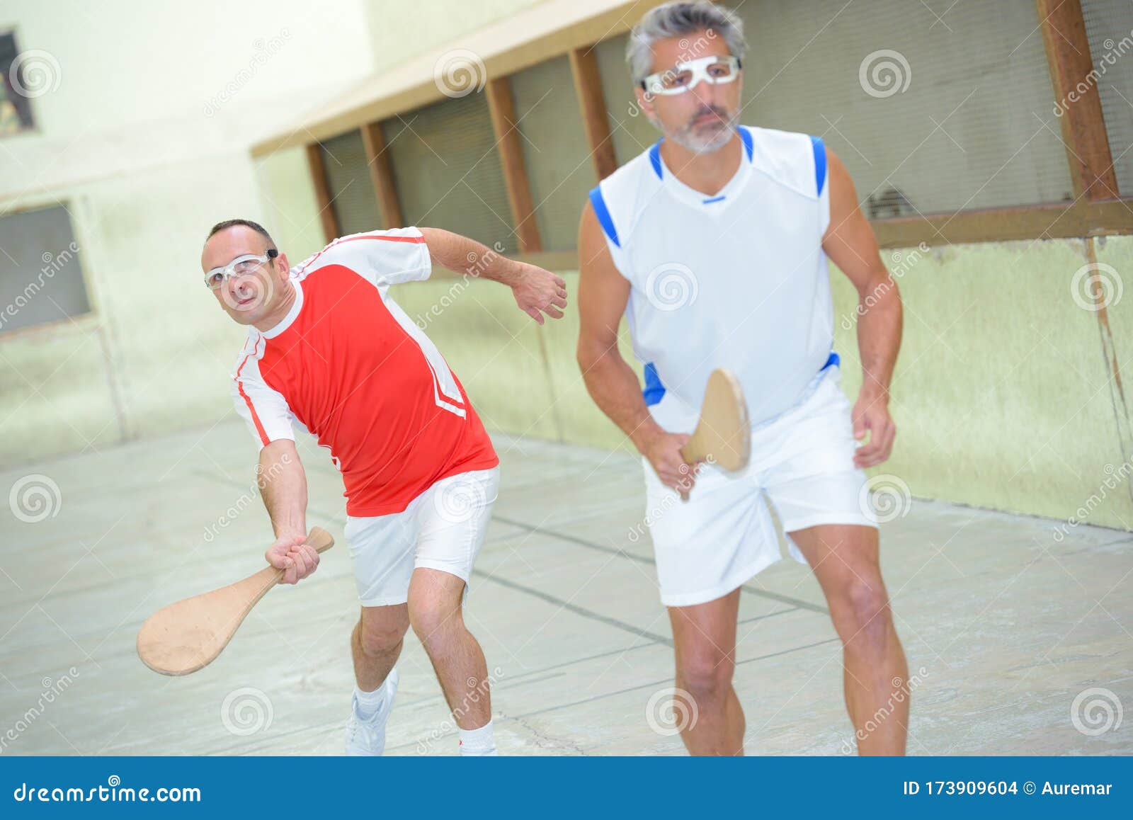 Team men playing pala stock photo. Image of basque, running - 173909604