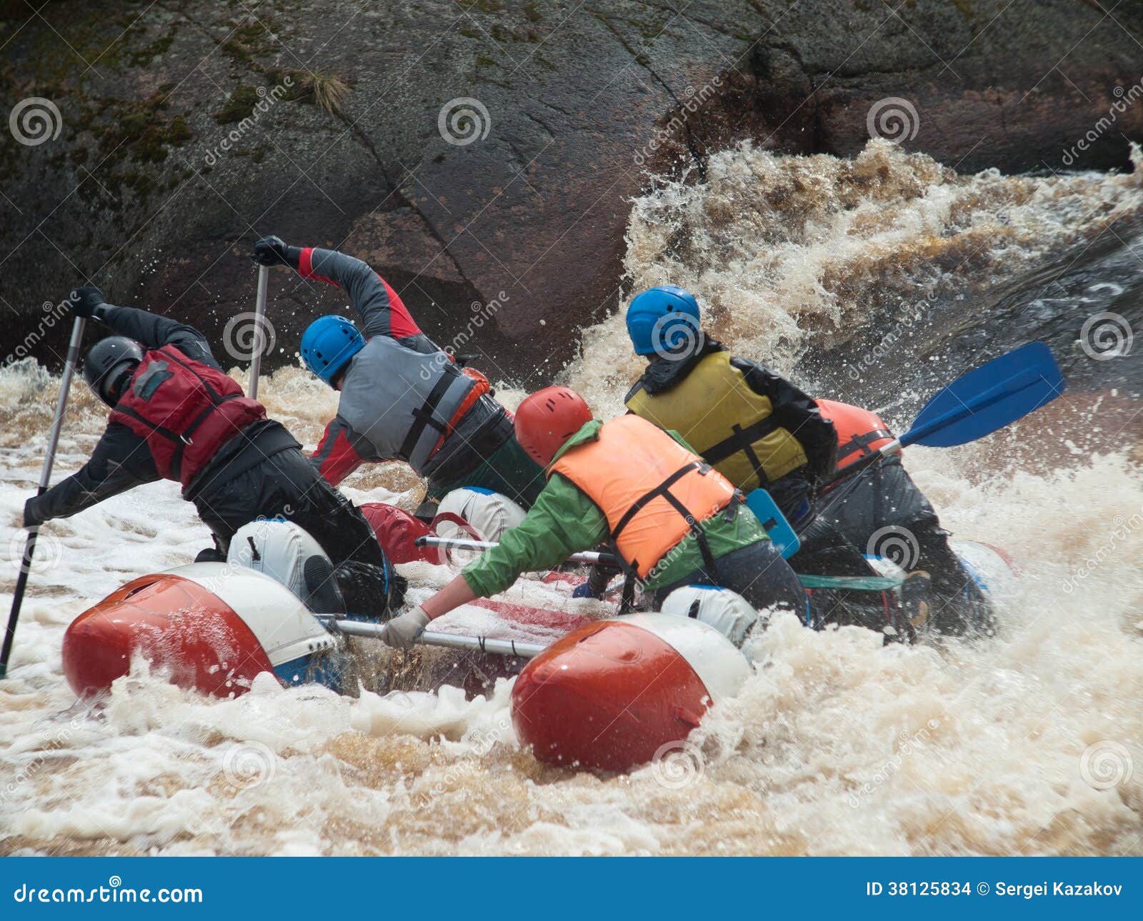 Team Mens Struggling with the River Stock Photo - Image of leisure ...
