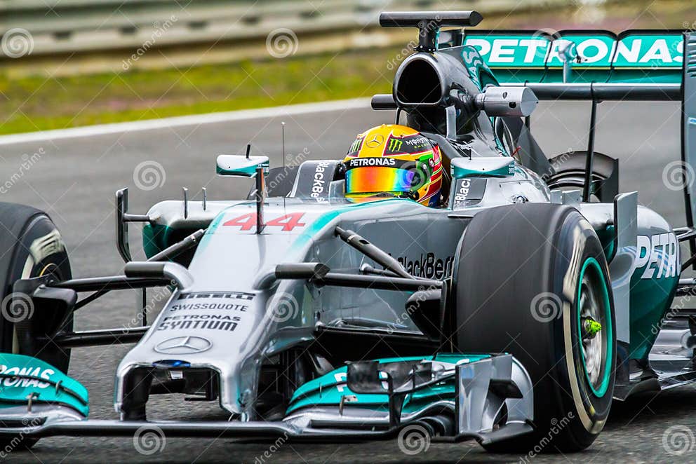 Team Merceces F1, Lewis Hamilton, 2014 Fotografía editorial - Imagen de ...