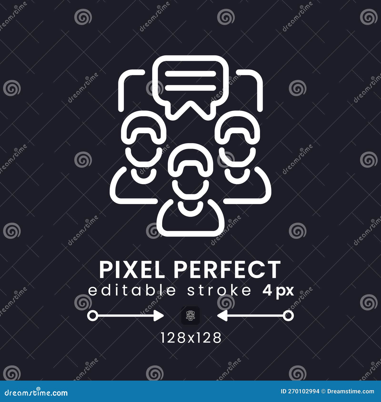 Team Messaging White Linear Desktop Icon on Black Stock Vector ...