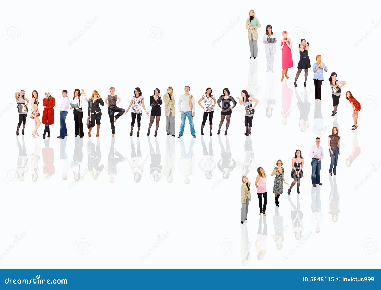 Team moves this direction stock illustration. Illustration of friend ...