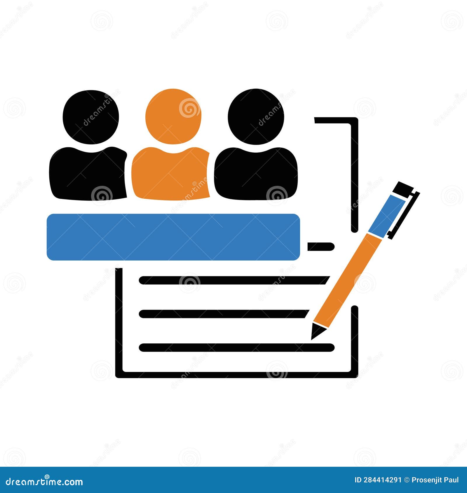 Team, Note, Pen, Man, Team Report Icon Stock Vector - Illustration of ...