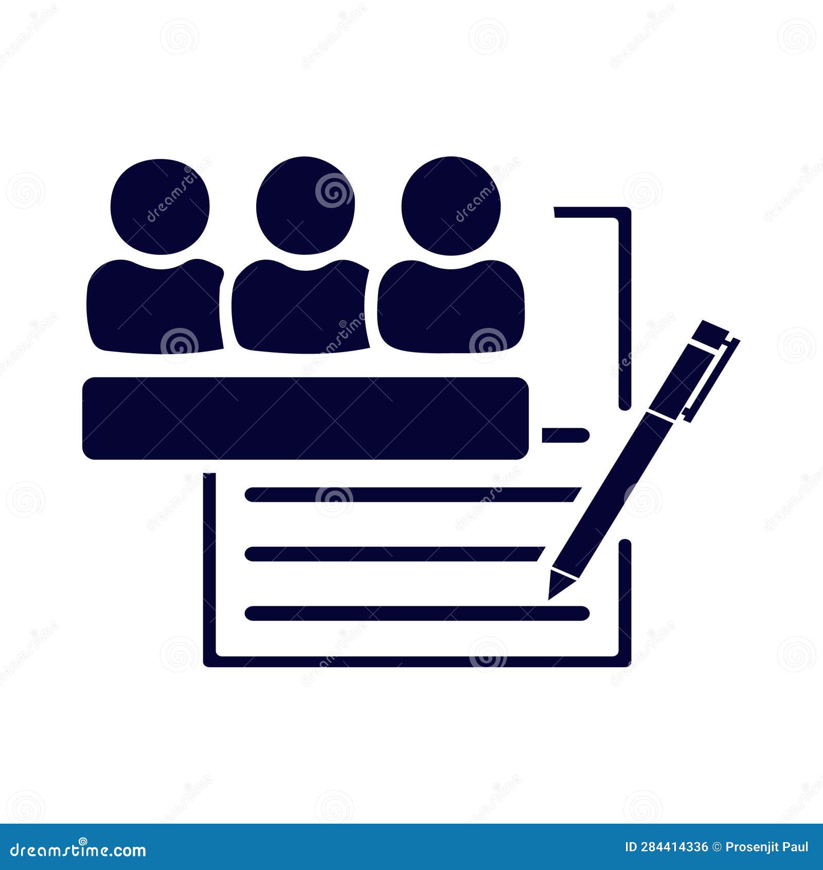 Team, Note, Pen, Man, Team Report Icon Stock Vector - Illustration of ...
