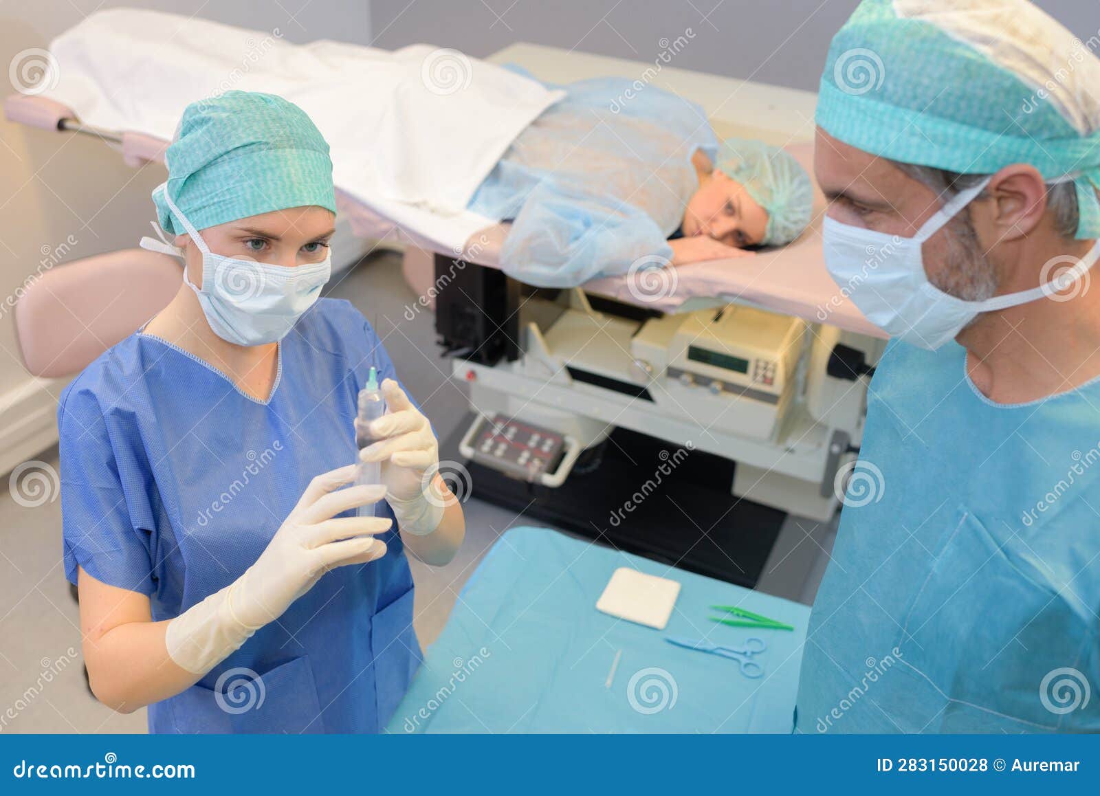 Team Nurses Preparing Patient Stock Photo - Image of operating ...