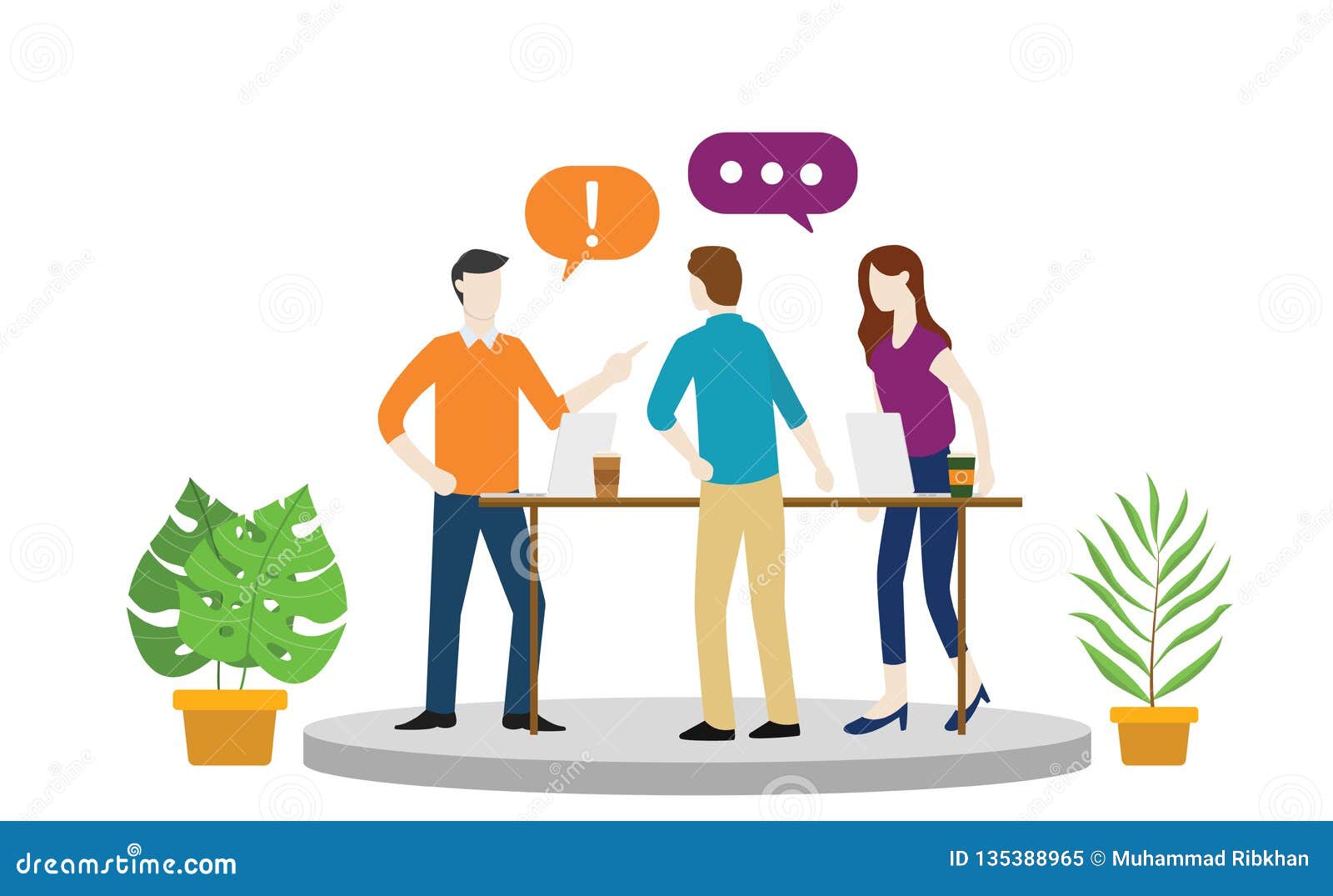 Team Office Debate or Argument about Something with Angry Emotion or ...