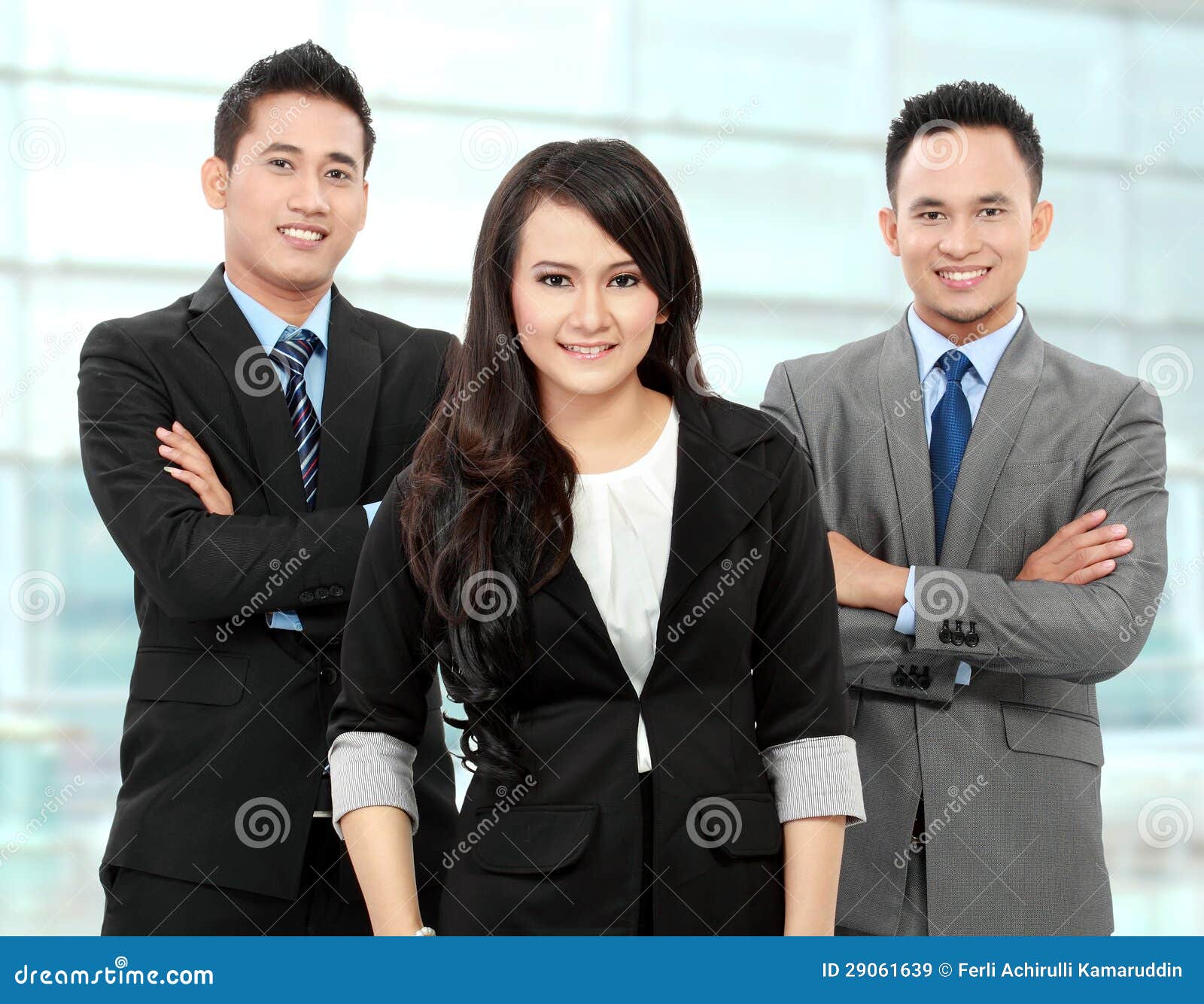 Team of Office Workers Smiling Stock Image - Image of beautiful ...