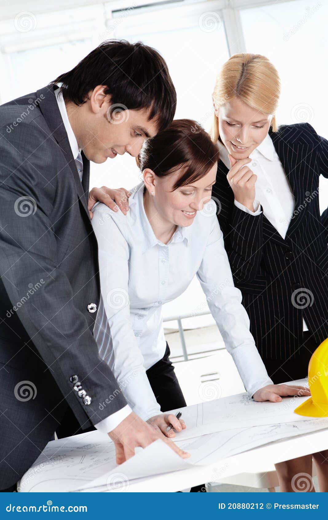 Team over plan stock photo. Image of adults, employee - 20880212