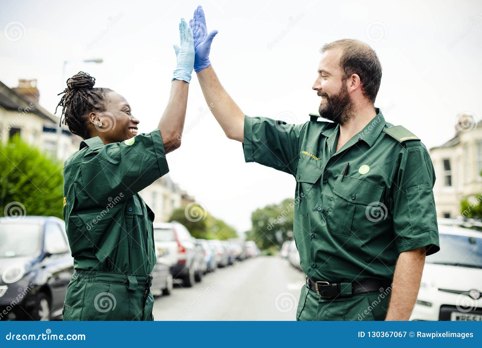 Team of Paramedics Doing a High Five Stock Image - Image of nurse ...