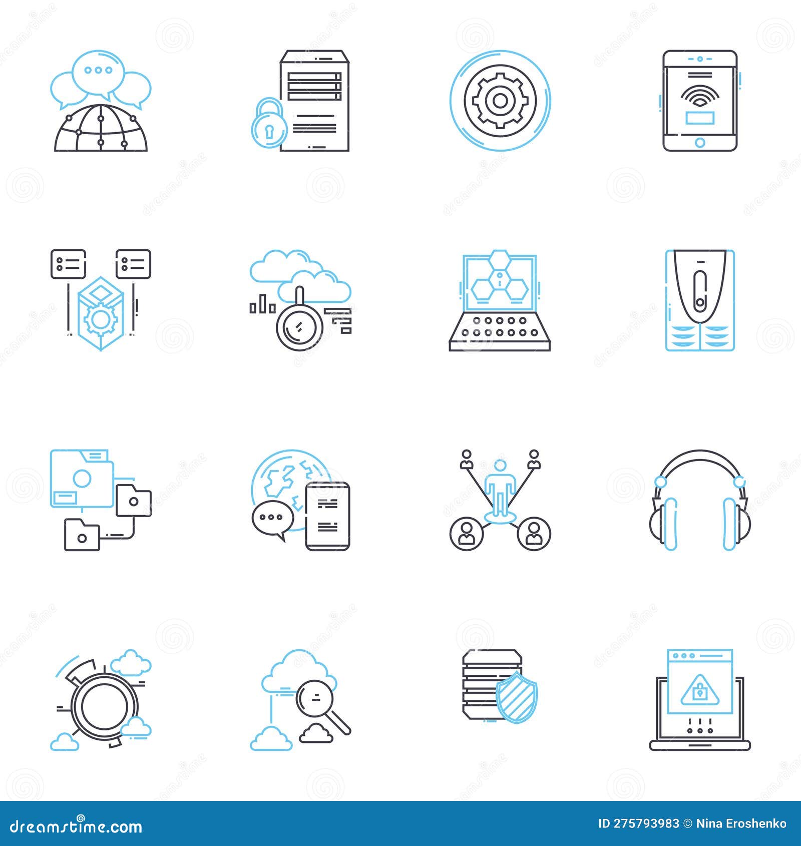 Team Partnership Linear Icons Set. Collaboration, Trust, Support ...