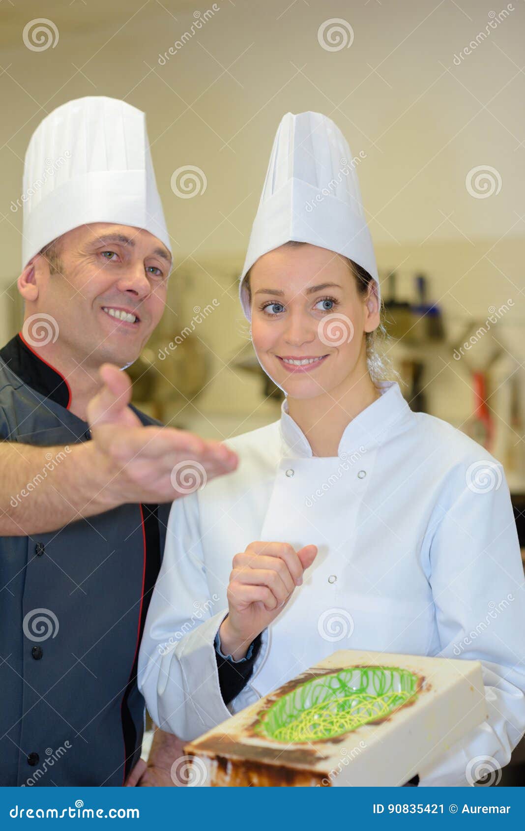 Team Pastry Cooks Making Cakes Stock Image - Image of kitchen ...