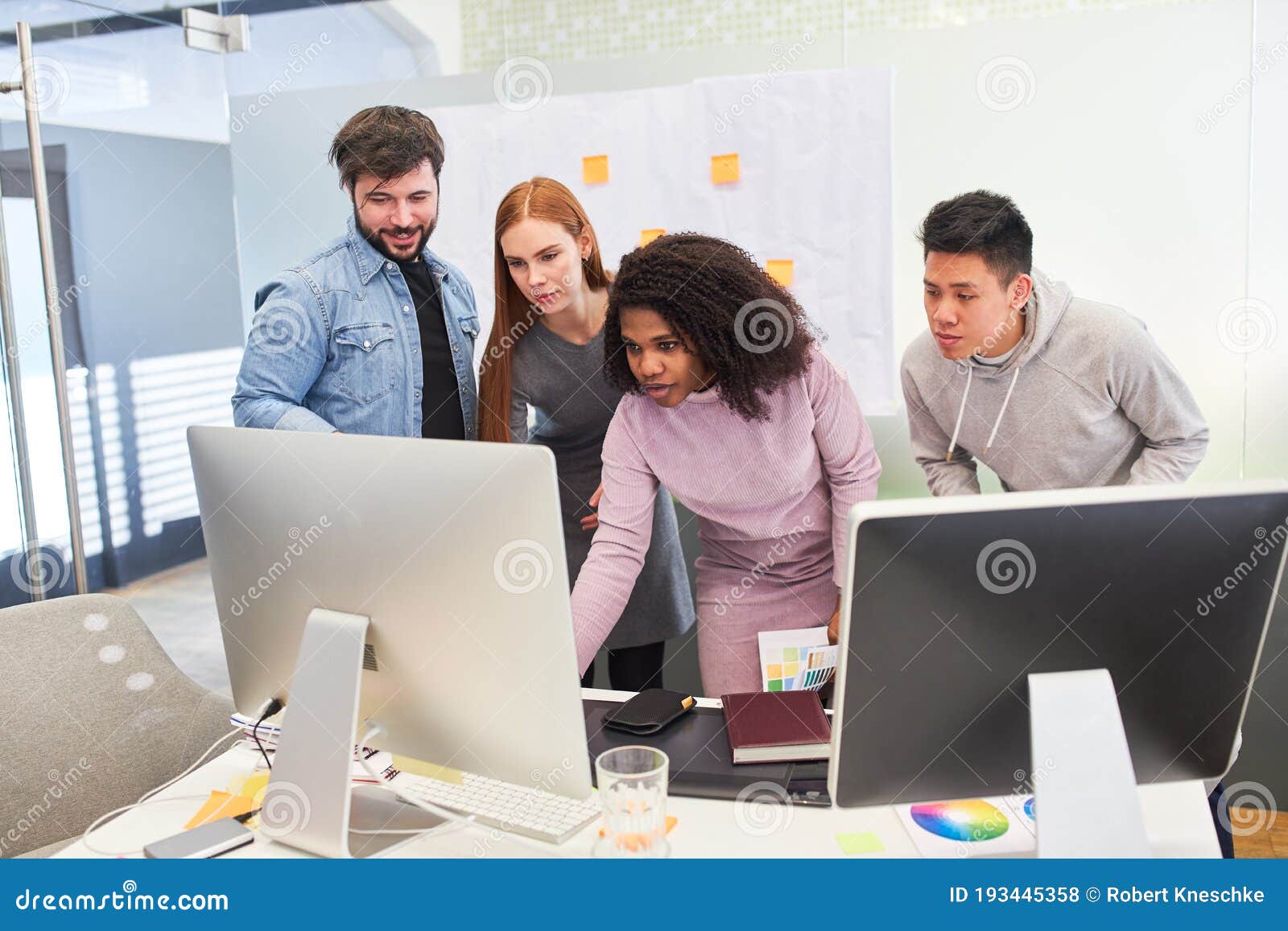 Team on the PC in the Creative Web Development Stock Photo - Image of ...