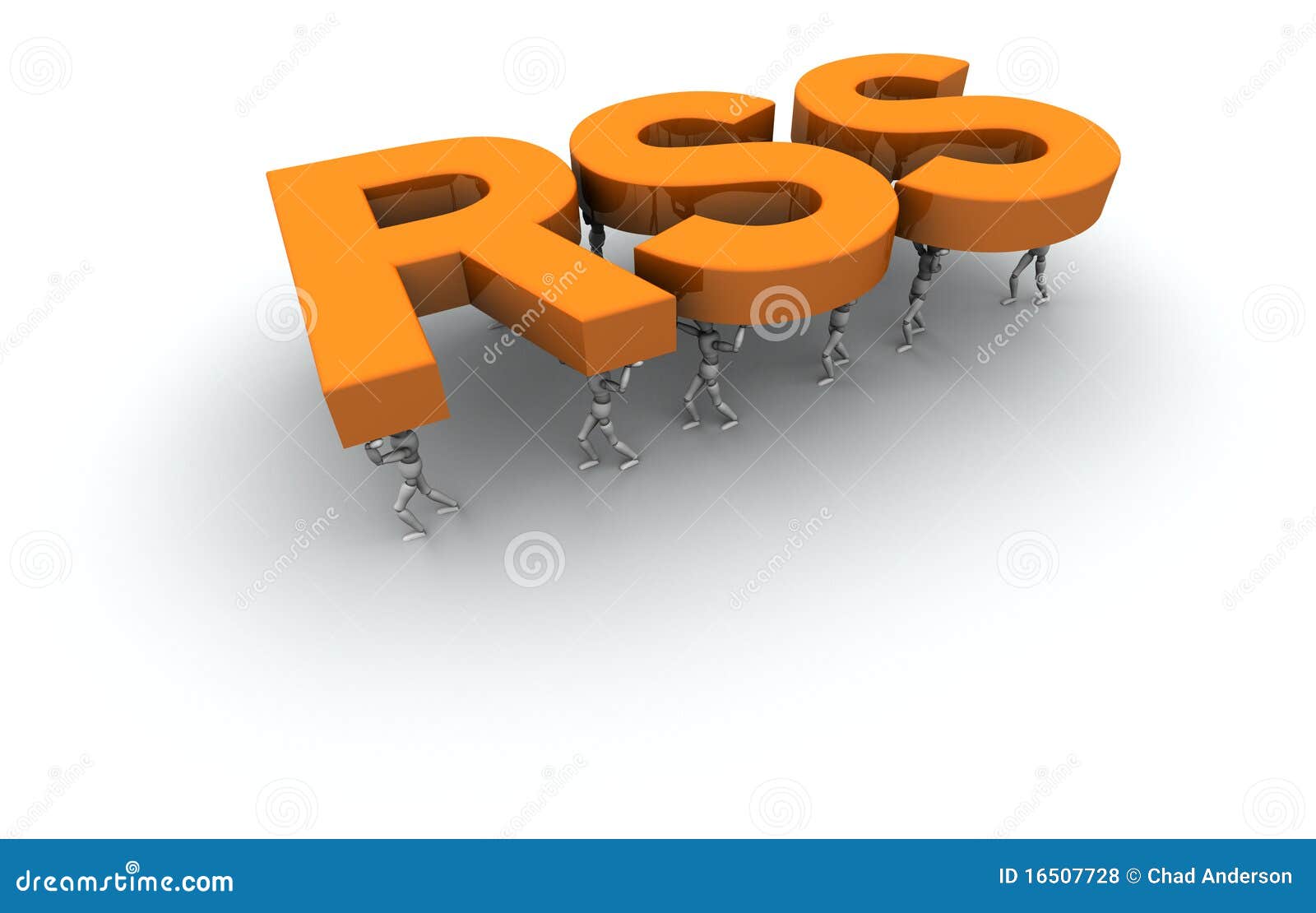 Team of People Carrying RSS Stock Illustration - Illustration of ...