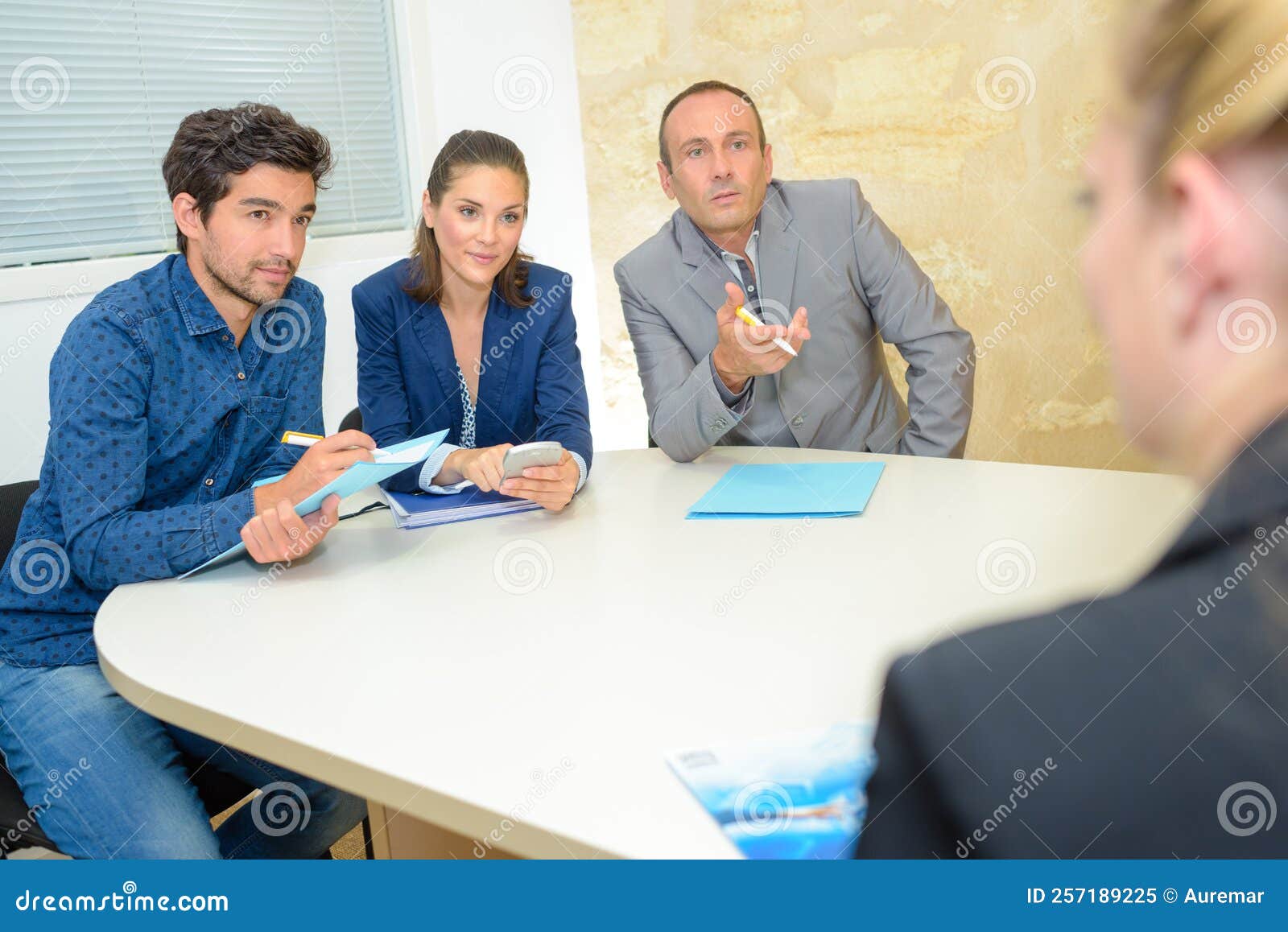 Team people at interview stock image. Image of appointment - 257189225