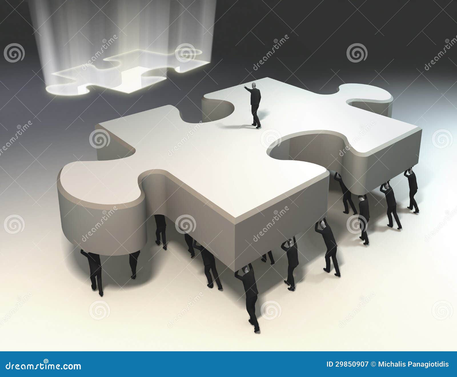 Teamwork and Leadership for Puzzle Piece Stock Illustration ...