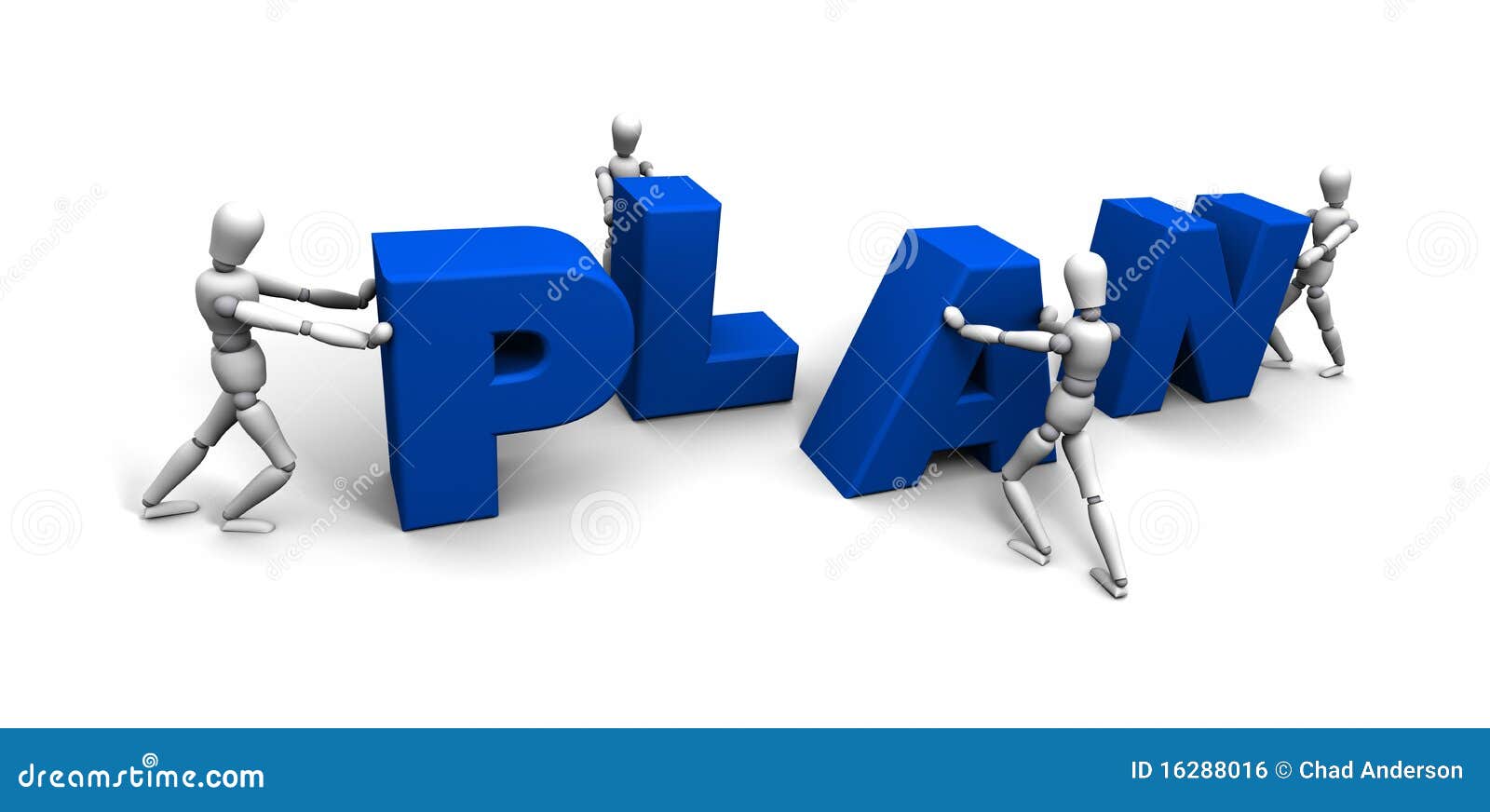 Team of People Pushing PLAN Together Stock Illustration - Illustration ...