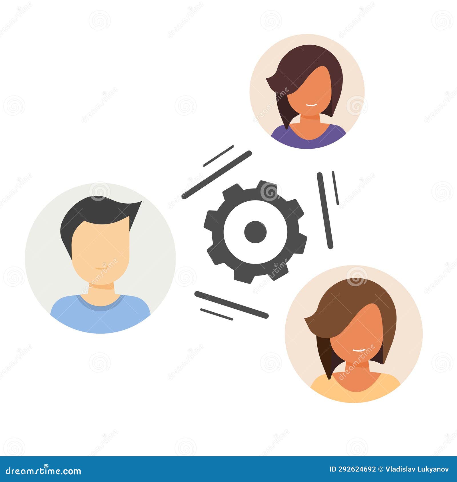 Team People Relationship Settings Manage Icon Flat Vector, Workforce ...