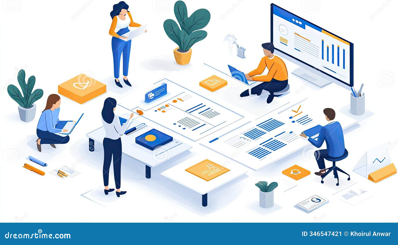 Team of People Working Together on a Project. Collaboration ...