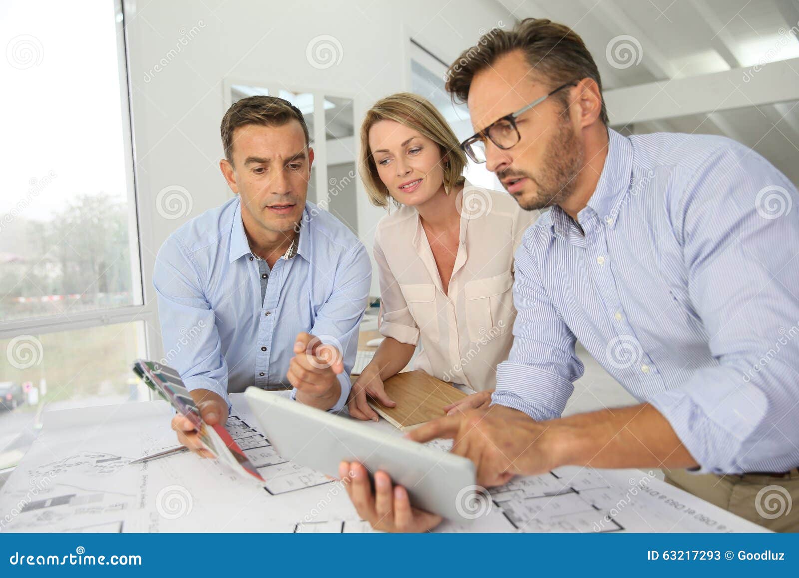Team Pf Architects Meeting and Discussing New Designs Stock Image ...