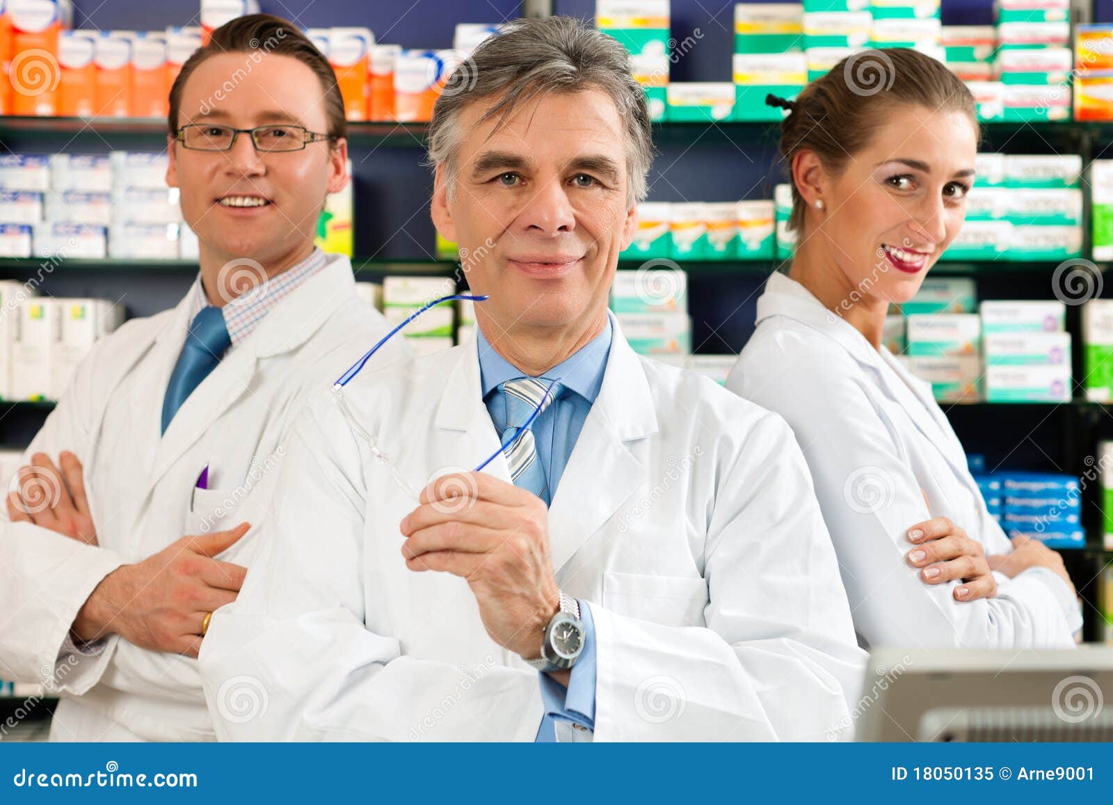 Team of Pharmacists in Pharmacy Stock Image - Image of pharmacy ...