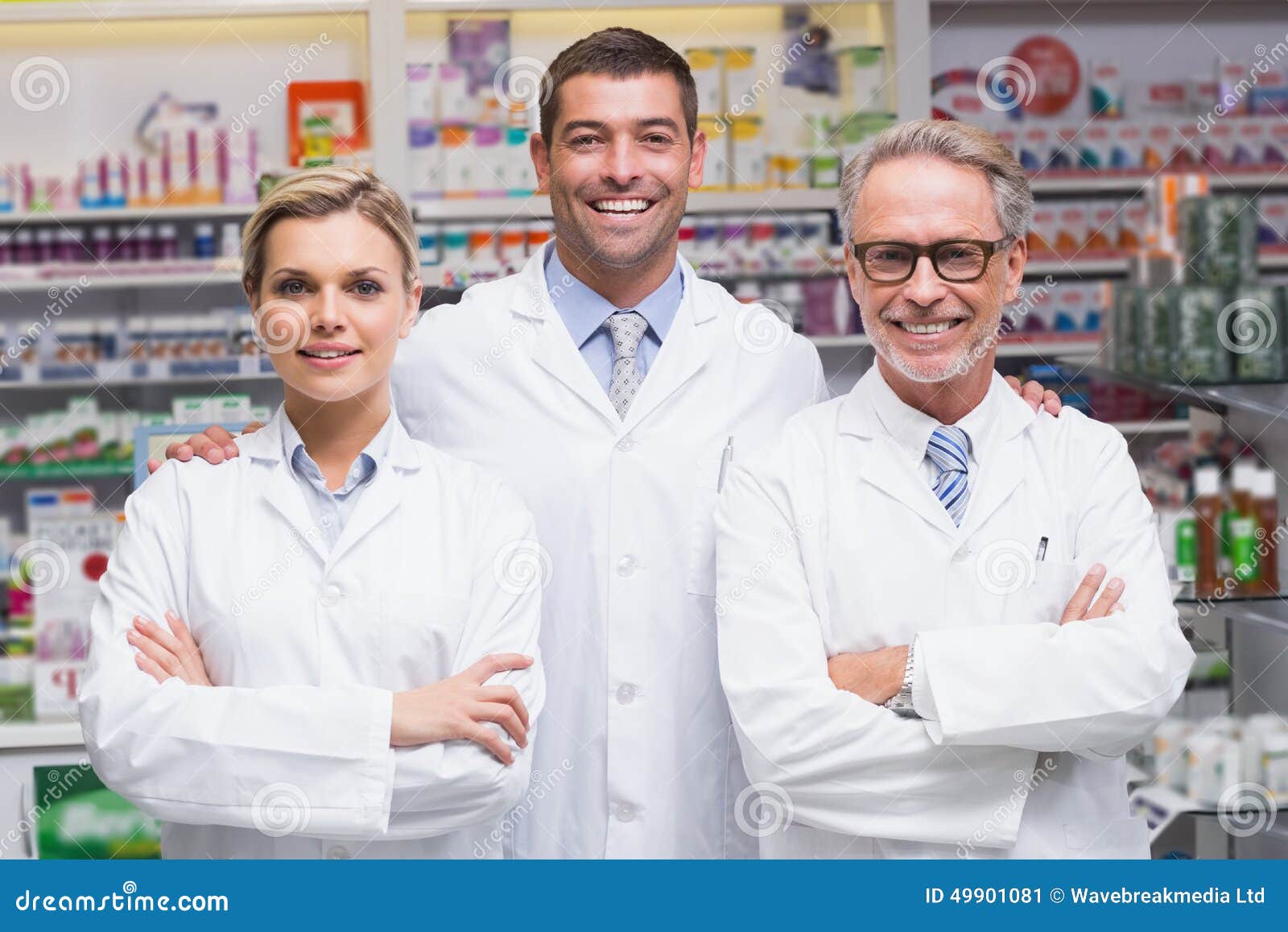 Team of Pharmacists Smiling at Camera Stock Image - Image of senior ...