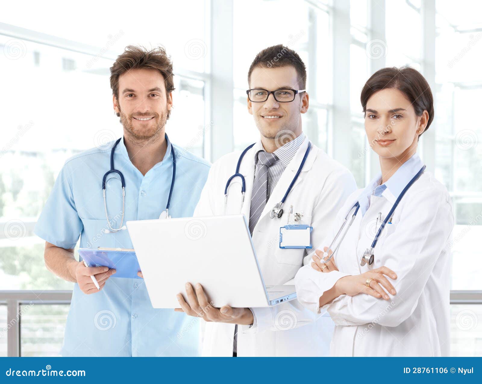 Team Photo of Young Doctors Stock Photo - Image of contact, happiness ...