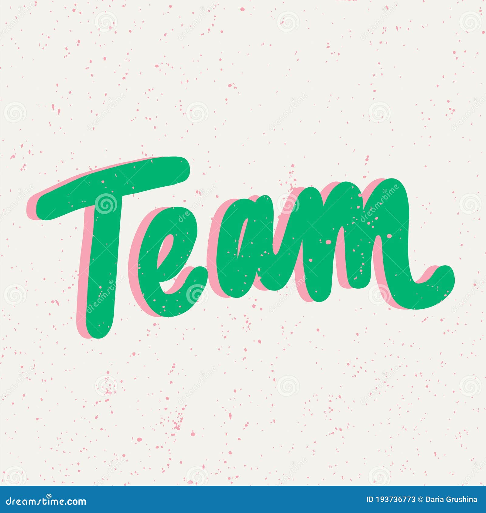 Team. Placard Template with Calligraphic Design Flat Design Elements ...