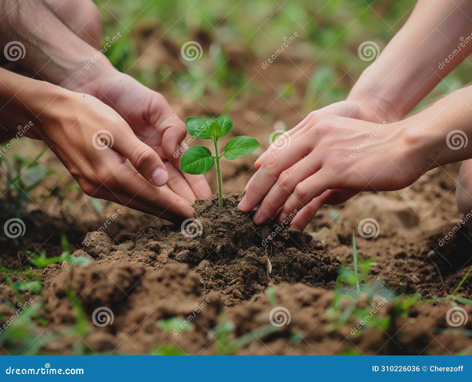 Team Planting Young Tree stock photo. Image of climate - 310226036