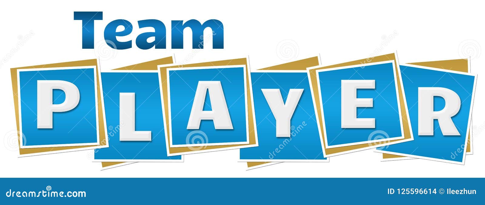 Team Player Blue Blocks Text Stock Illustration - Illustration of soft ...