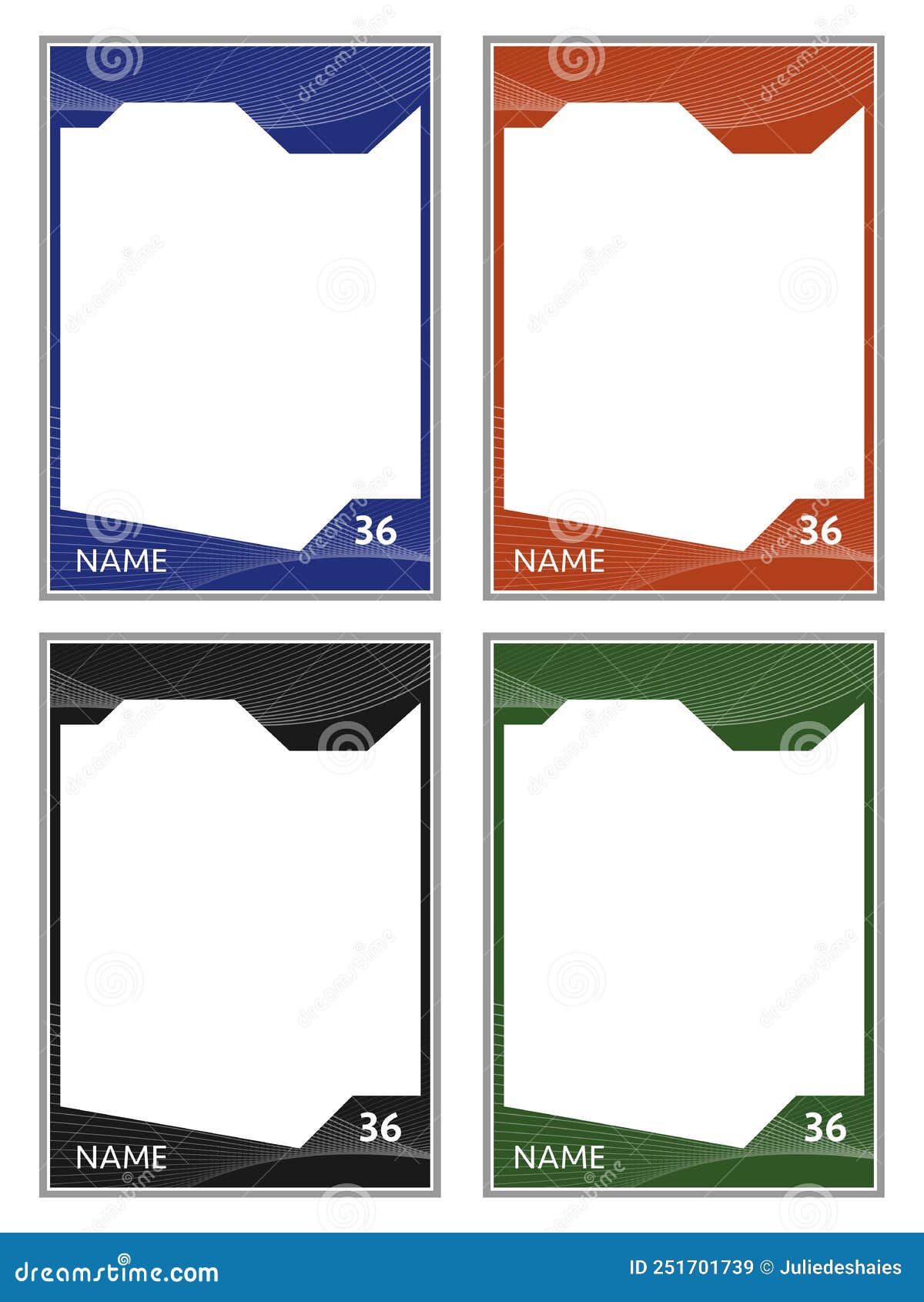 Team Player Trading Card Picture Frame Border Template Stock Vector ...