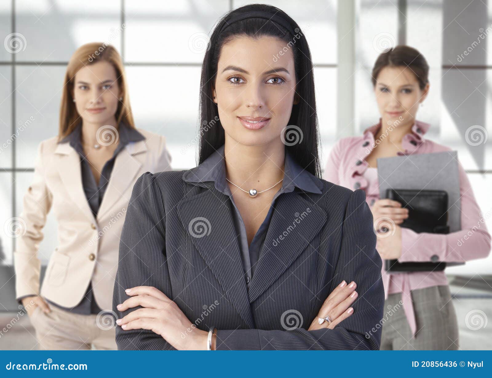 Team Portrait of Happy Businesswomen in Office Stock Photo - Image of ...