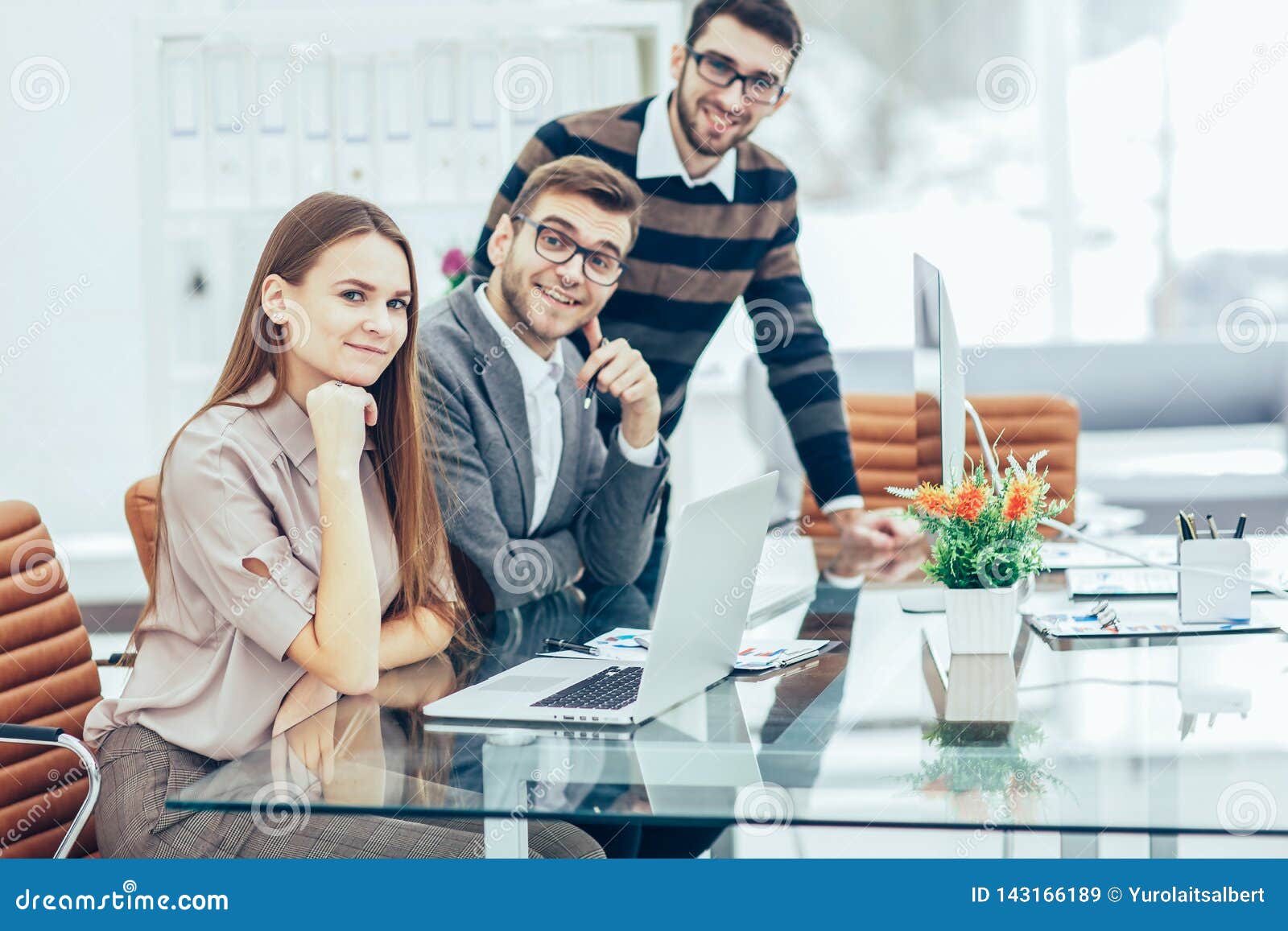 Team of Professional Copywriters Working on a New Advertising Project ...