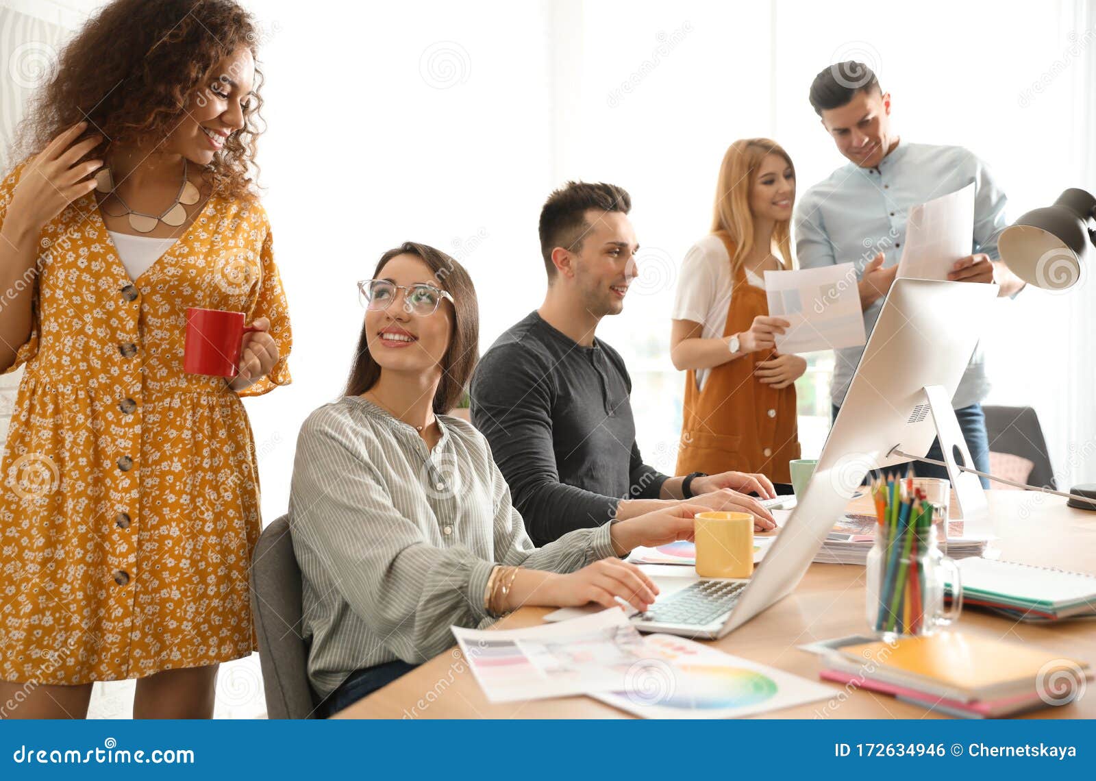 Team of Professional Designers Working Stock Photo - Image of business ...