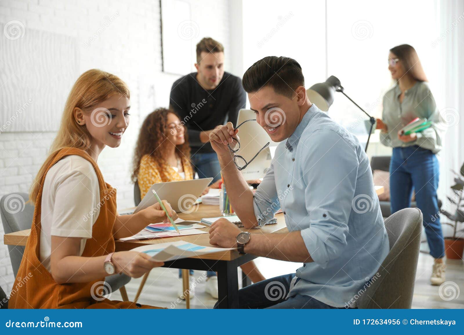 Team of Professional Designers Working Stock Photo - Image of happy ...