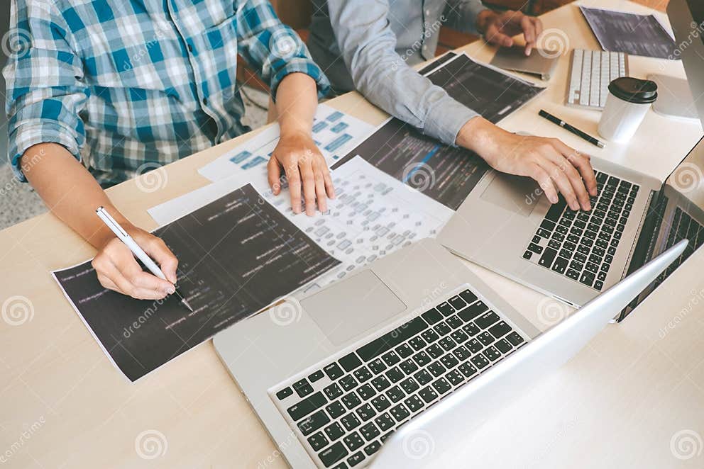 Team of Professional Developer Programmer Cooperation Meeting and ...
