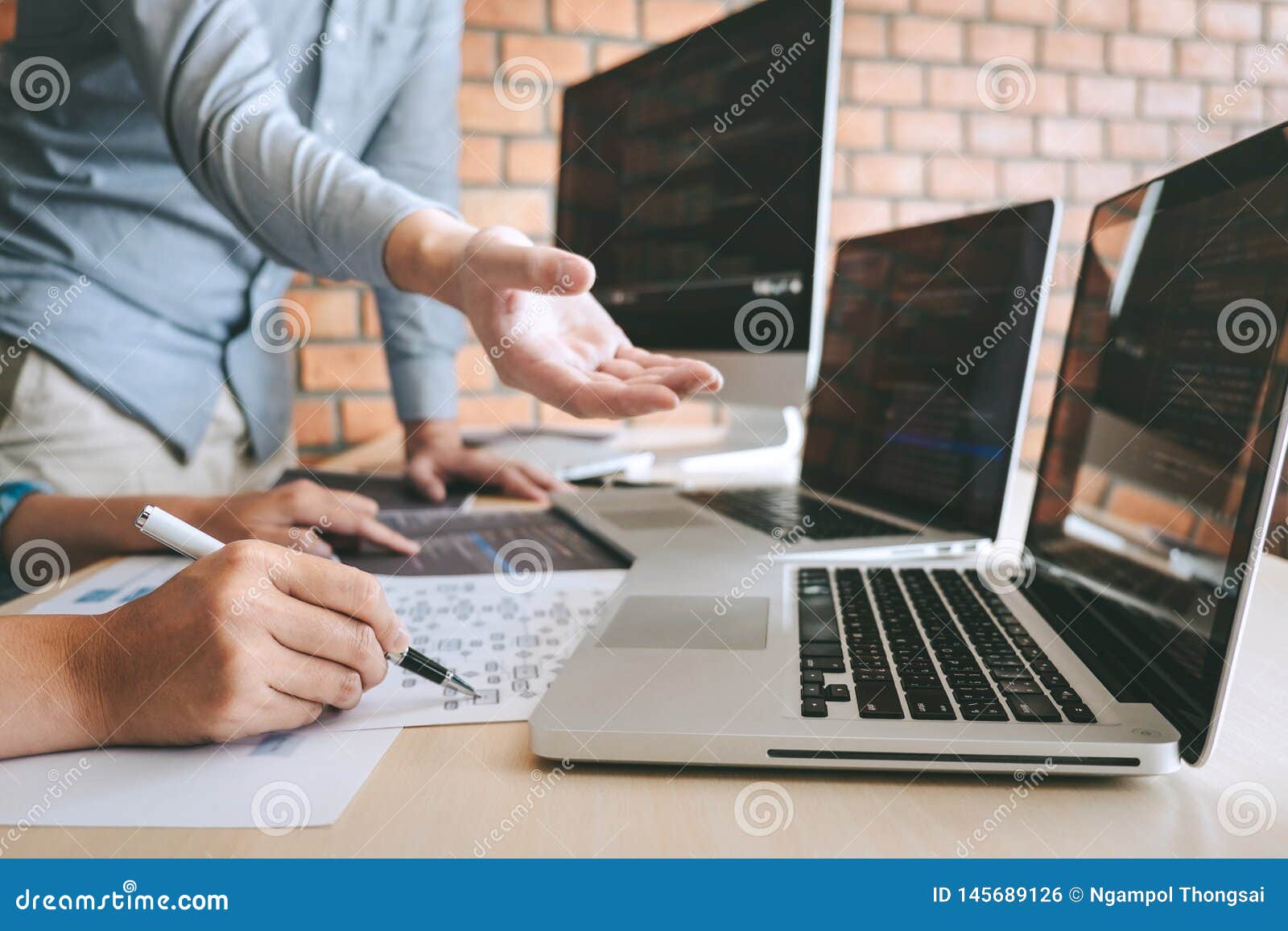 Team of Professional Developer Programmer Cooperation Meeting and ...