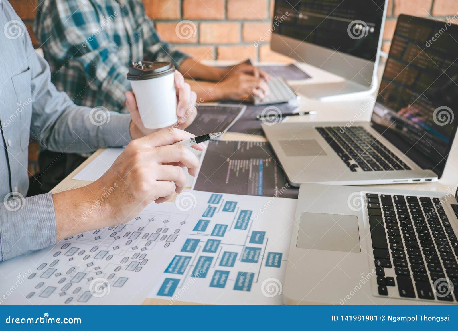 Team of Professional Developer Programmer Cooperation Meeting and ...