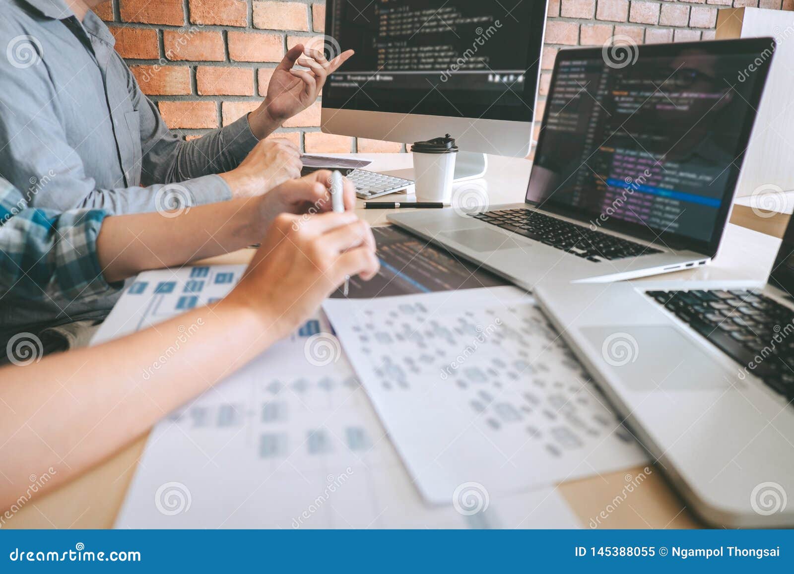 Team Of Professional Developer Programmer Cooperation Meeting And