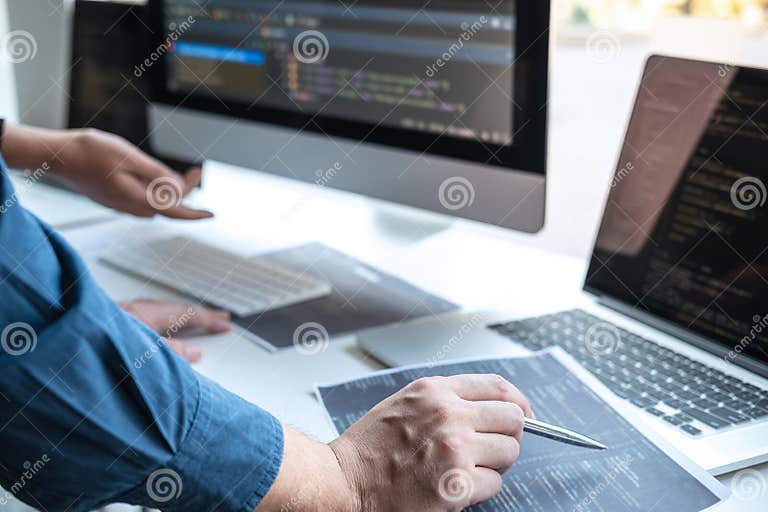 Team of Professional Developer Programmer Cooperation Meeting and ...