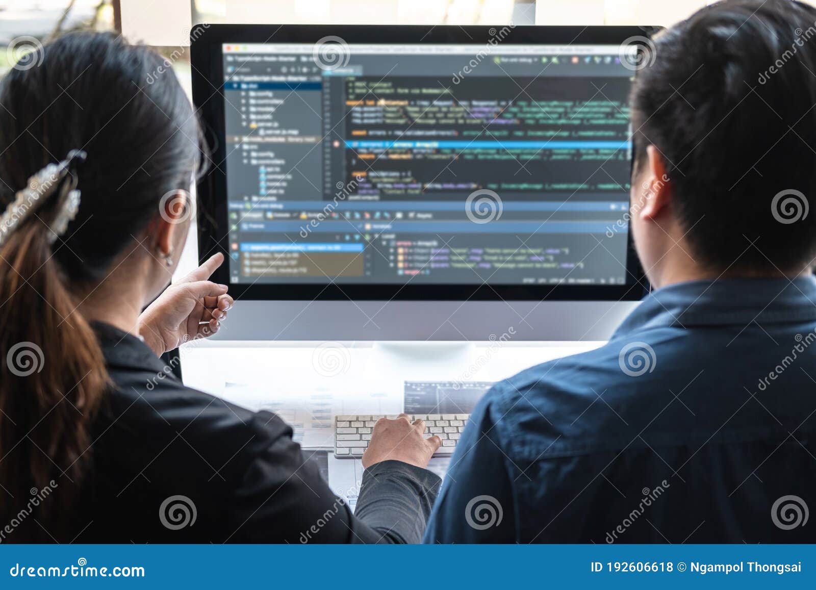 Team Of Professional Developer Programmer Cooperation Meeting And Brainstorming And Programming