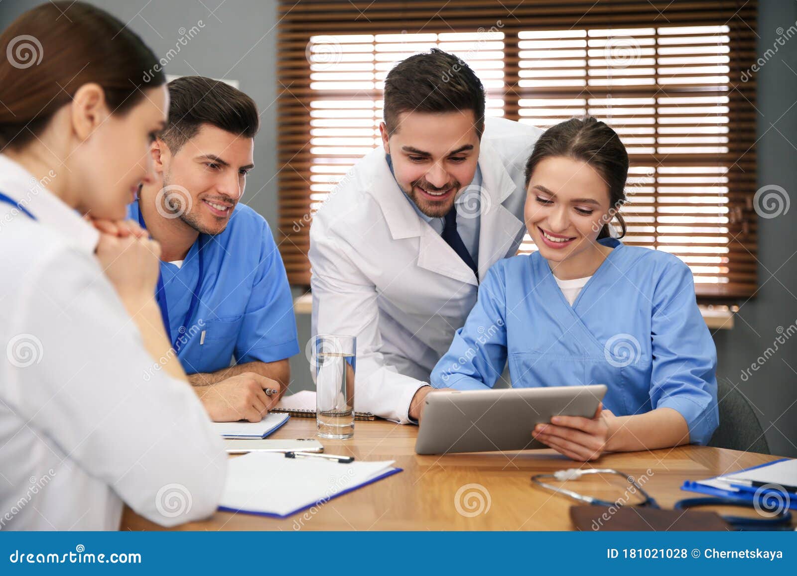 Team of Professional Doctors Having Meeting Stock Photo - Image of ...