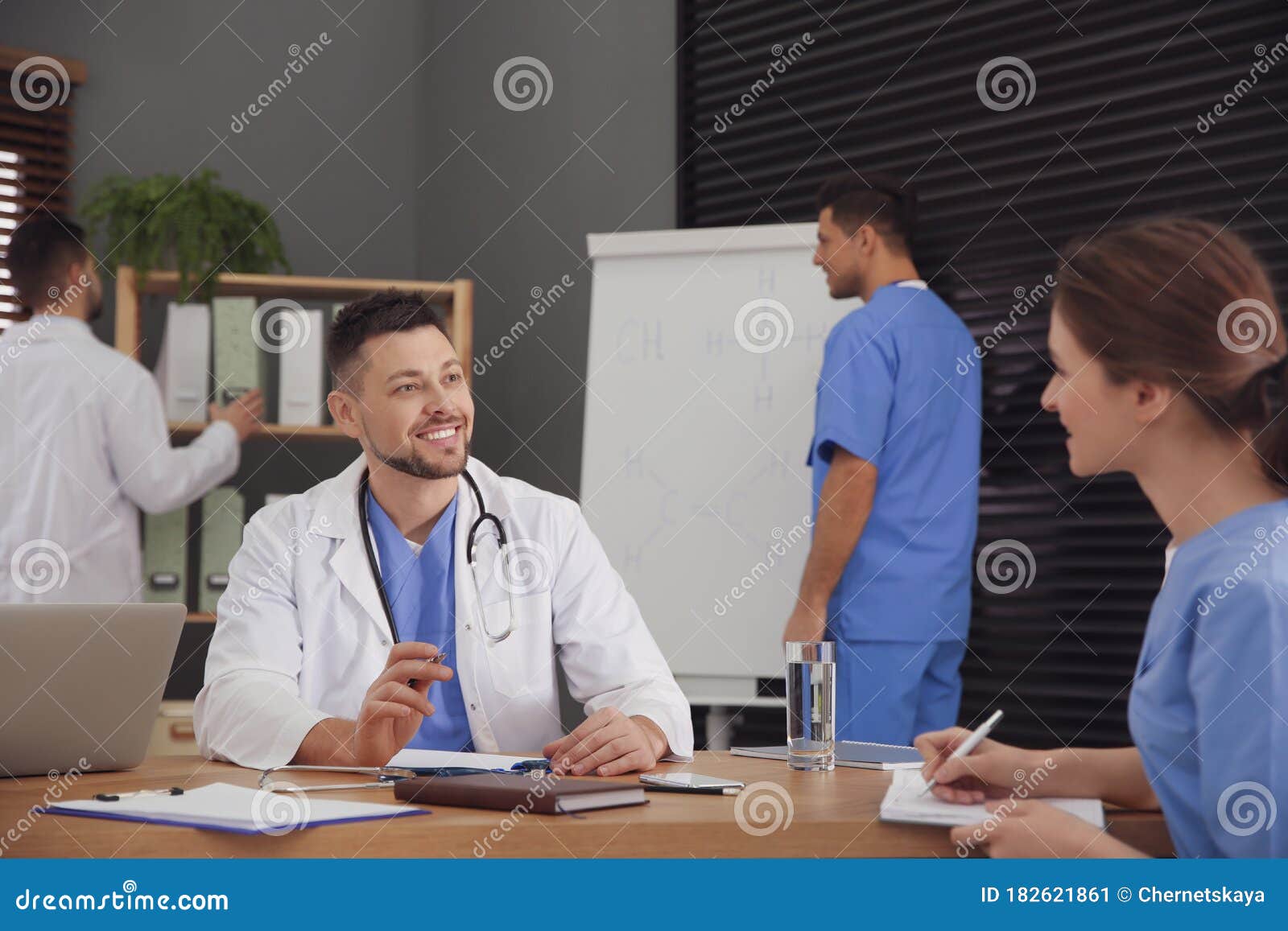 Team of Professional Doctors Having Meeting Stock Image - Image of male ...