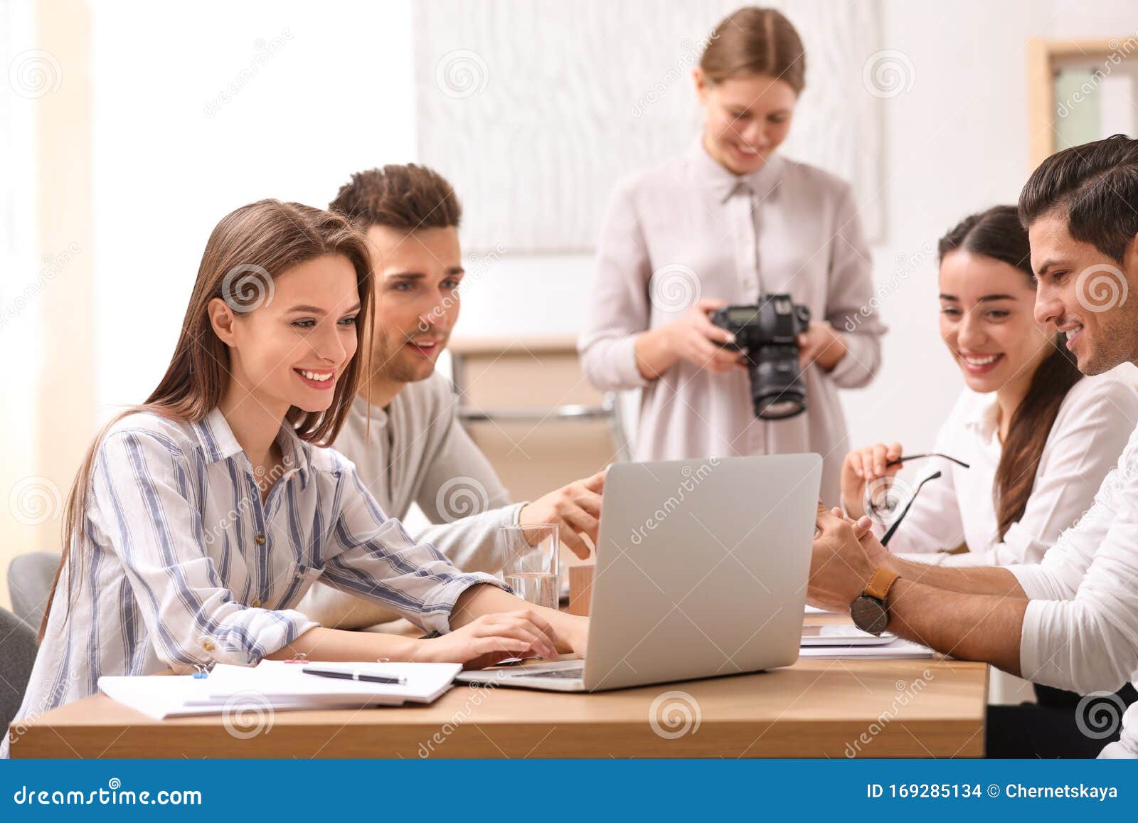 Team of Professional Journalists Working Stock Photo - Image of ...