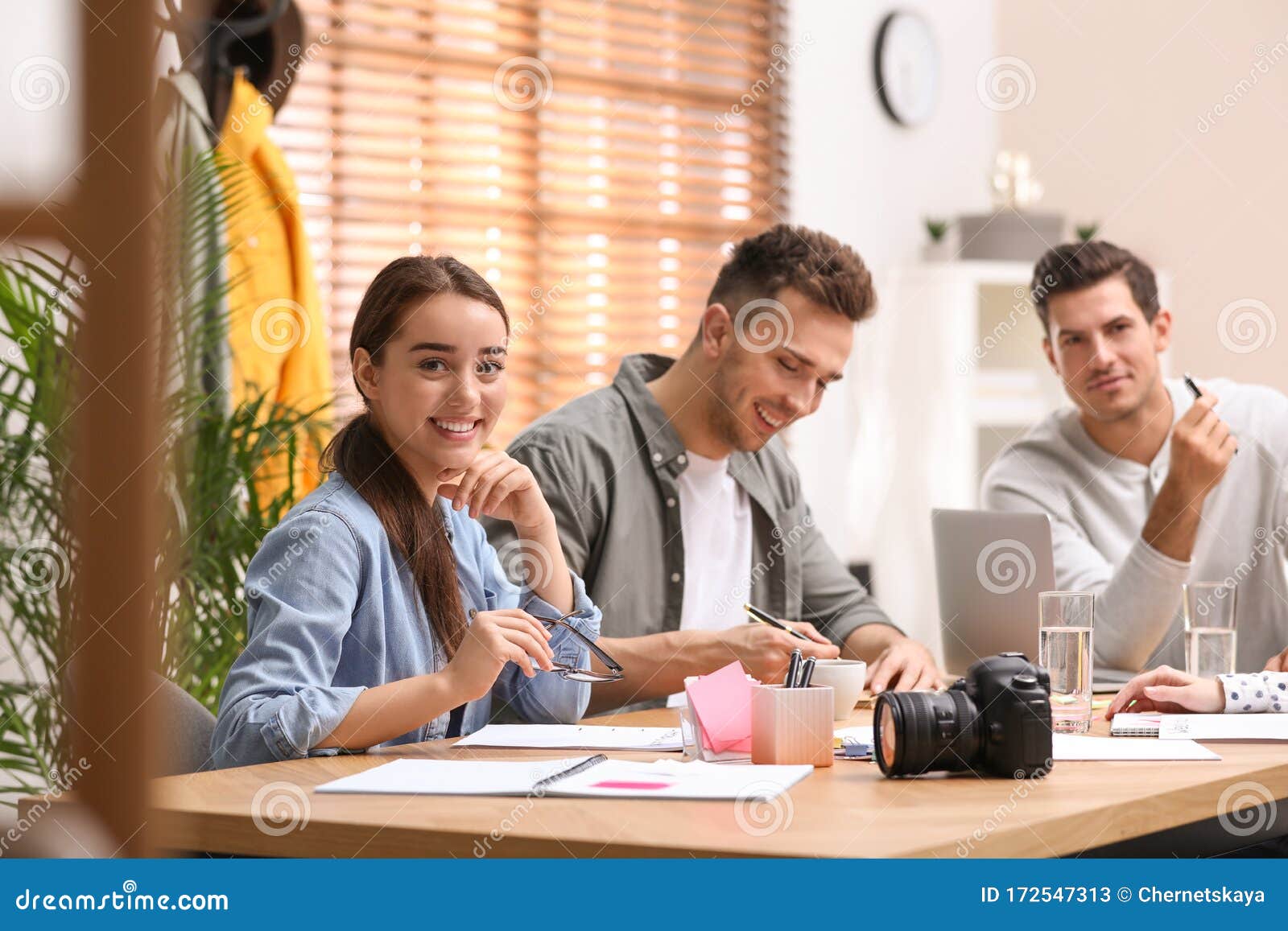 Team of Professional Journalists Working Stock Image - Image of finance ...