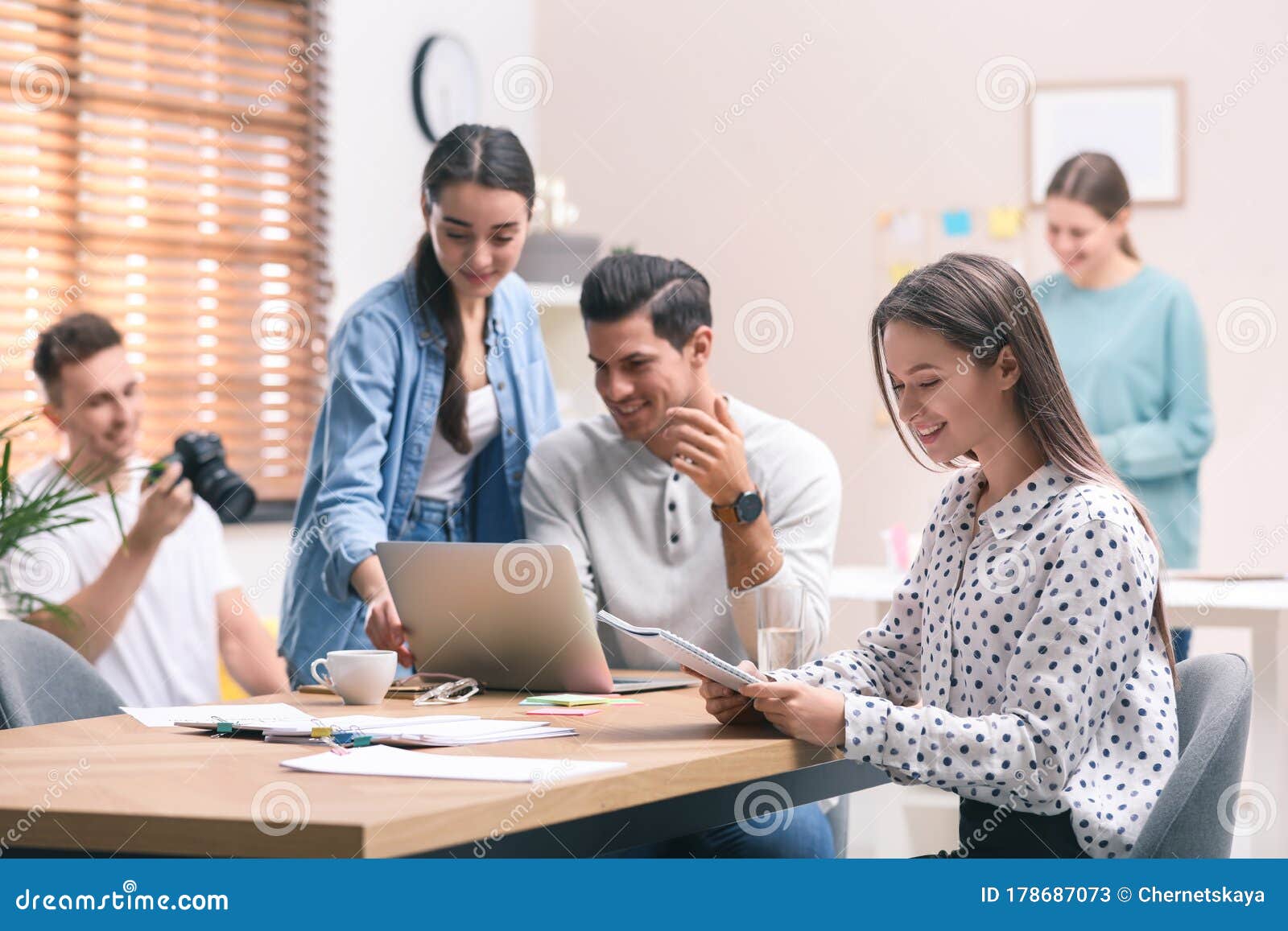 Team of Professional Journalists Working Stock Image - Image of ...