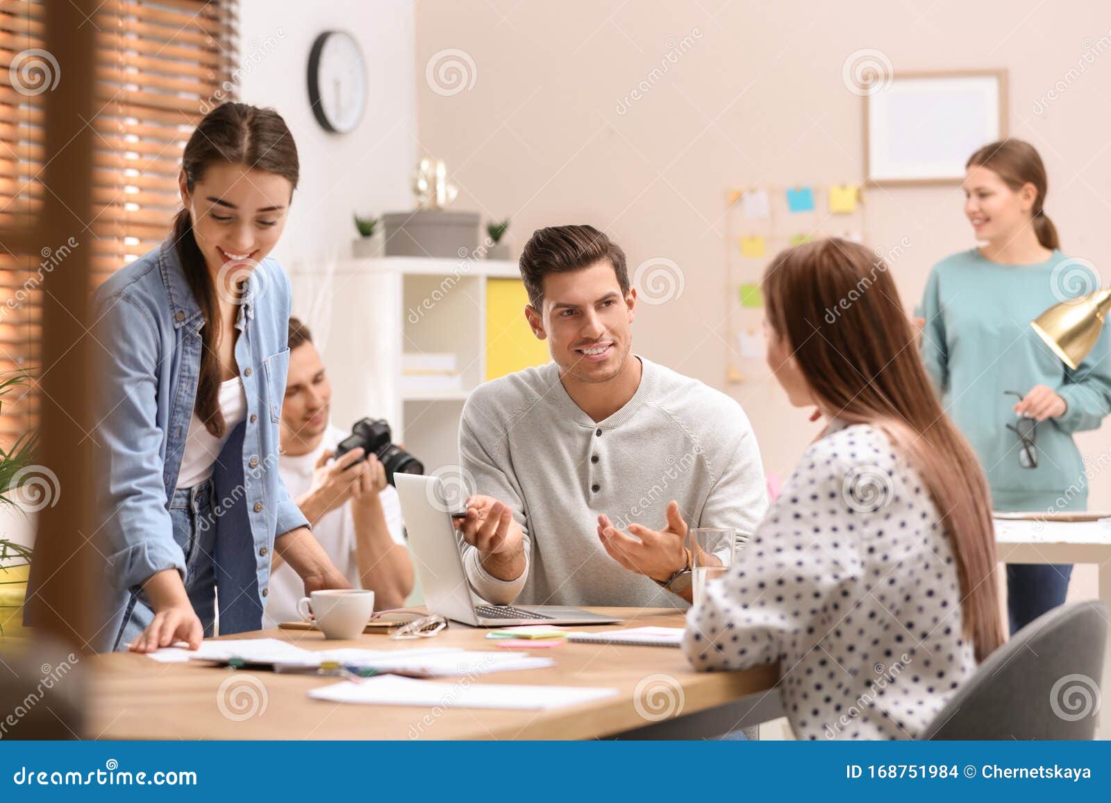 Team of Professional Journalists Working Stock Photo - Image of ...