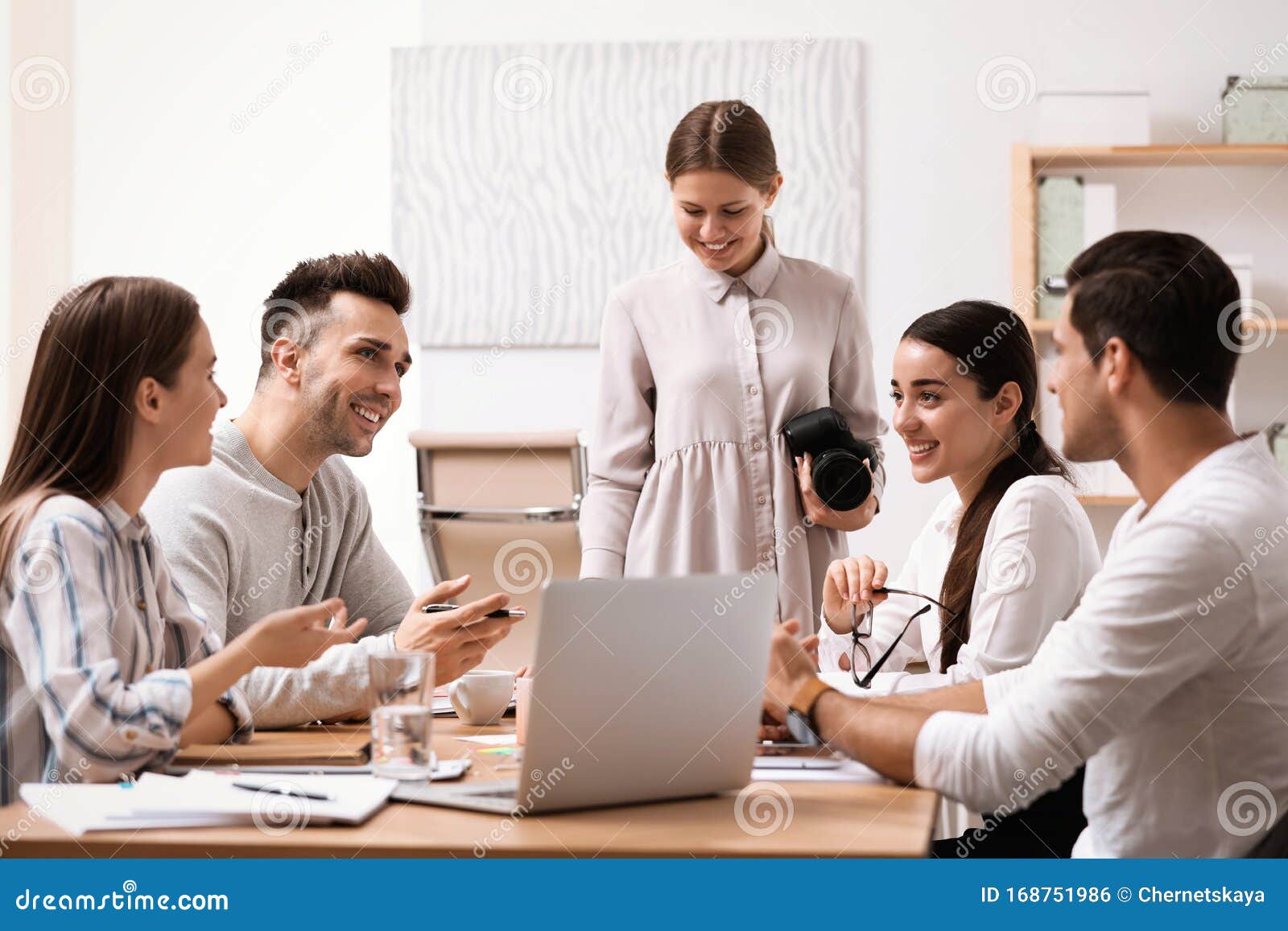 Team of Professional Journalists Working Stock Photo - Image of finance ...