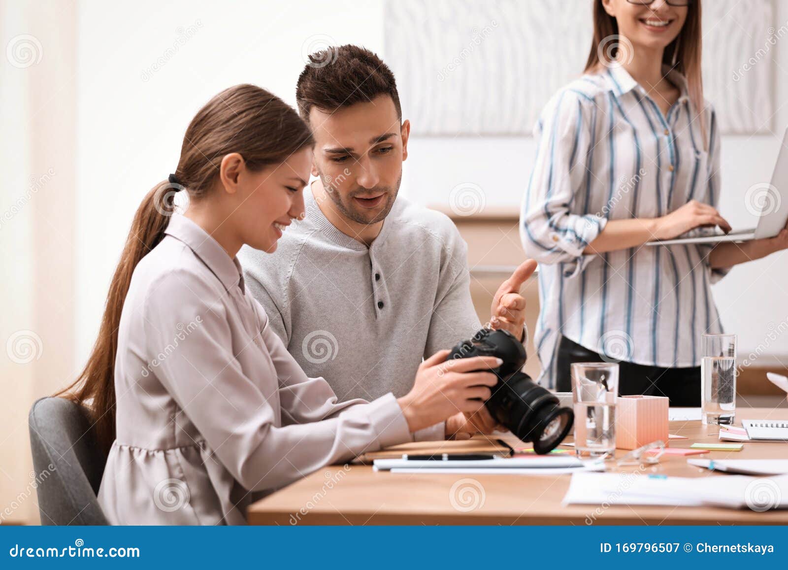 Team of Professional Journalists Working Stock Image - Image of hipster ...