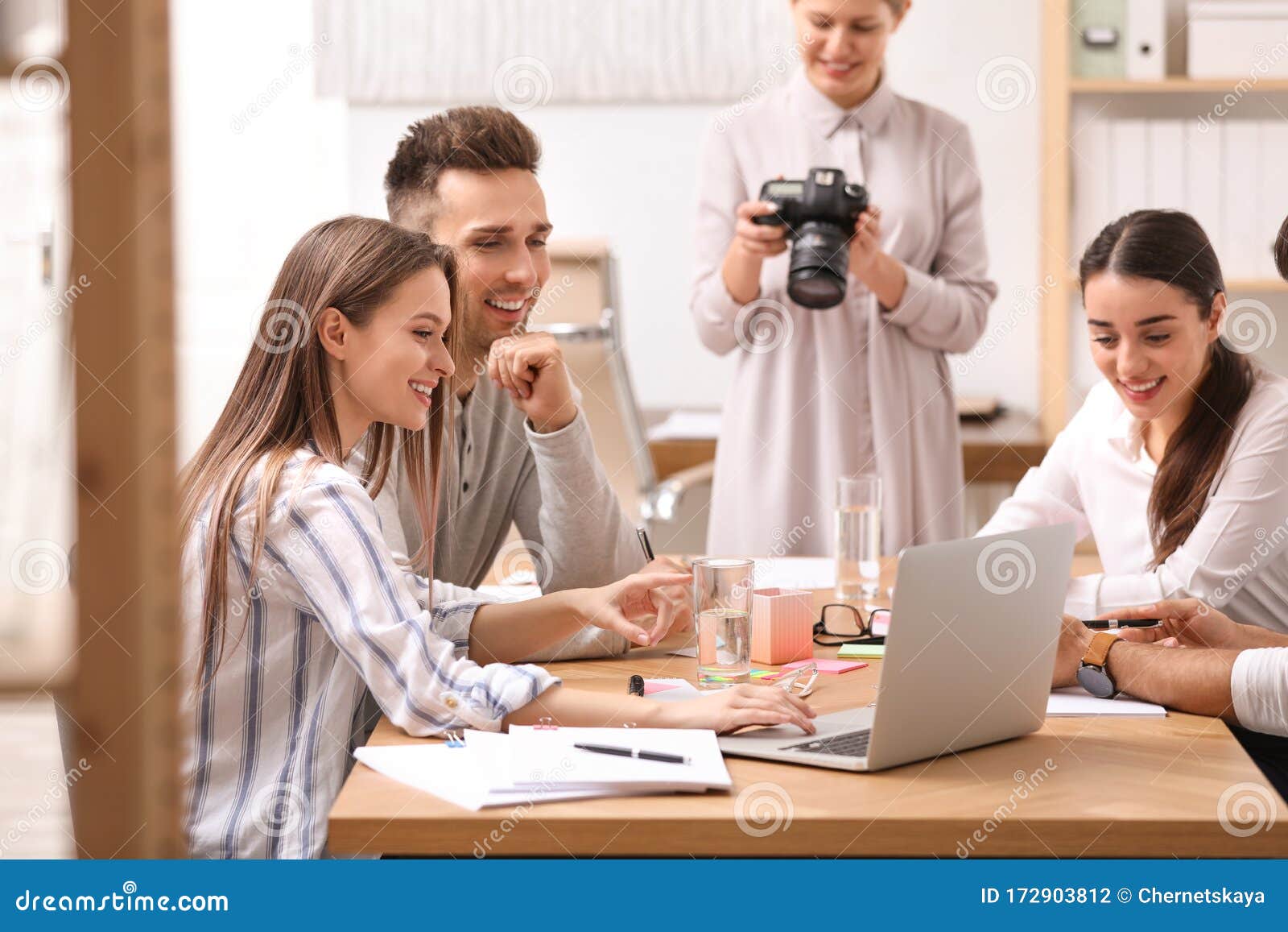 Team of Professional Journalists Working Stock Photo - Image of ...